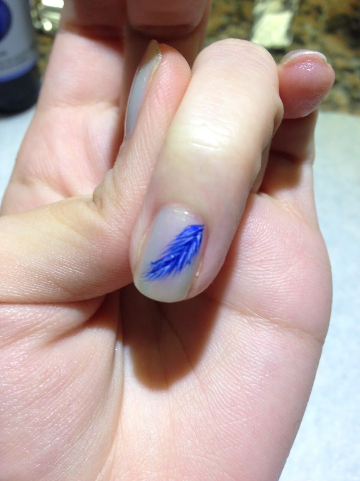 Nailing It Down!: Blue Feather Nails -- My Graduation Nails!!