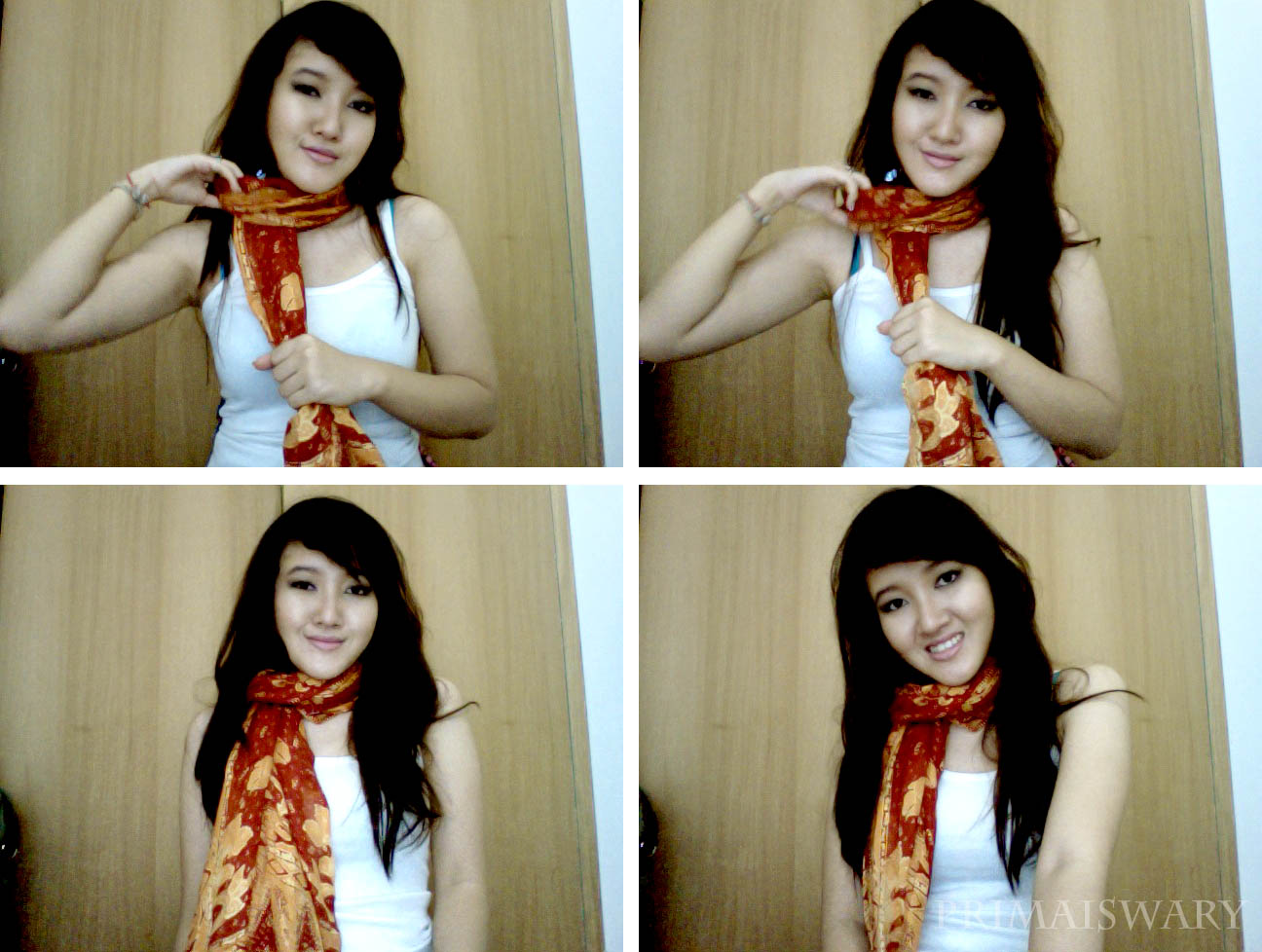 Maria Prima Iswary: 17 different ways to wear Batik Scarf