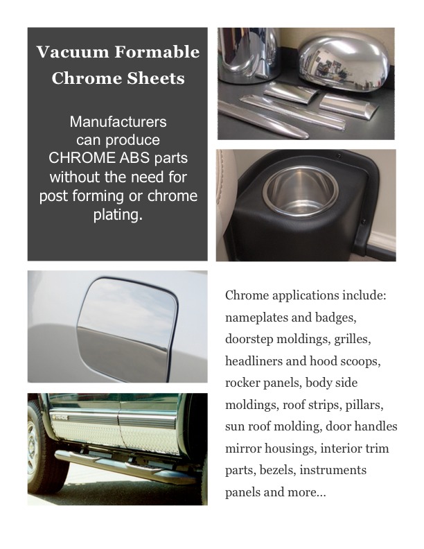 Vacuum Formable Chrome Plastic Sheets