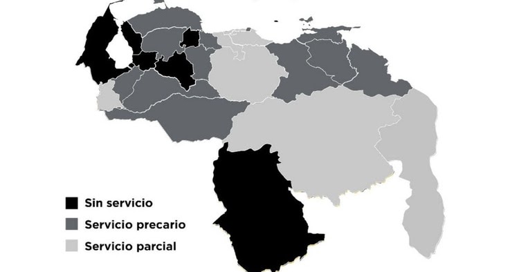 El mapa de la situación eléctrica en Venezuela tras cuatro días de apagón