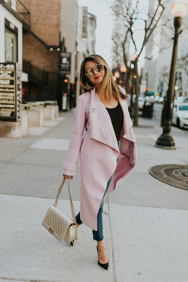 The $34 Pink Duster Coat - Red Soles and Red Wine