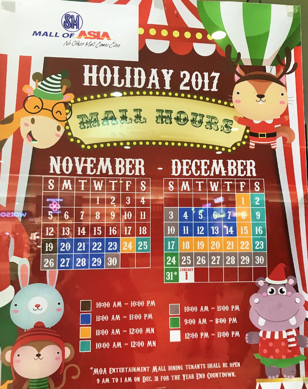 Manila Shopper: Holiday 2017 Schedule of Malls, Supermarkets, & Theme Parks