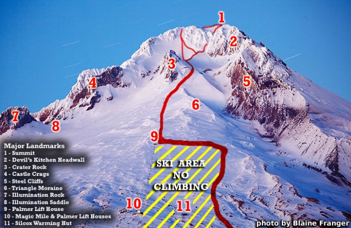 Mount Stuart Climb Project: Route: Mount Hood - South Side (Hogsback ...