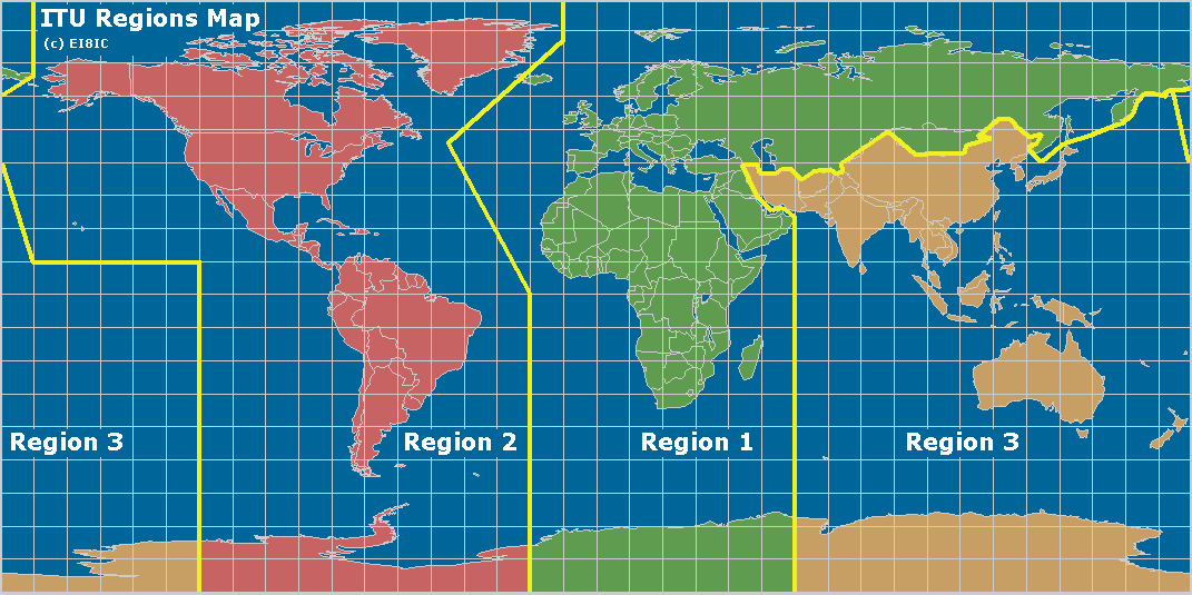 DMR-MARC Worldwide Net: ITU Region Map