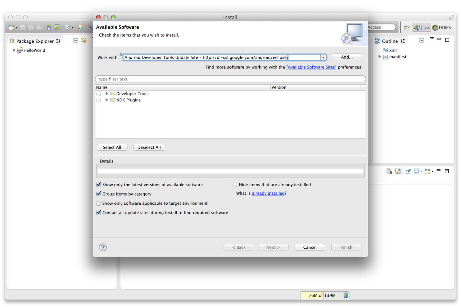 タイトルとか決めてないけどこのままでもいいかもしんない: ADT(Android Developer Tools)の更新がNo repository found containingとかで出来 ...