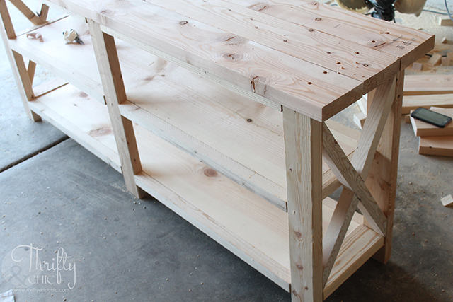 DIY Rustic X Console Table