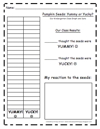 Everyday with the Jays: [teach] Pumpkin Seed Tasting Data Sheet