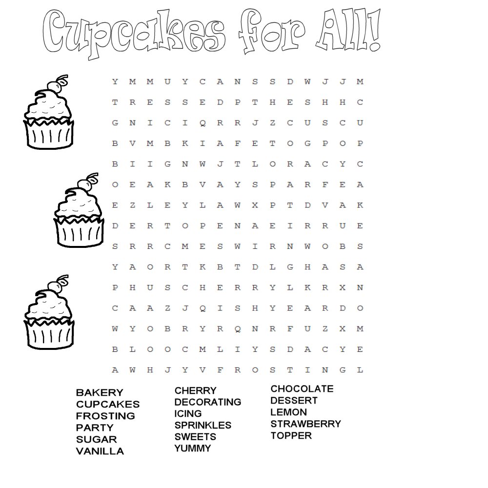 Mary's Craft Nook: Cupcake Themed Printables