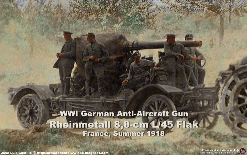 Armored Cars in the WWI: WWI German Anti-Aircraft Gun. Rheinmetall 8,8 ...