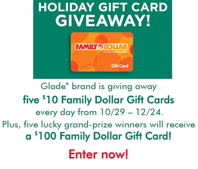 $10 Family Dollar Gift Card Instant Win Giveaway - 290 Winners. 5 Grand ...