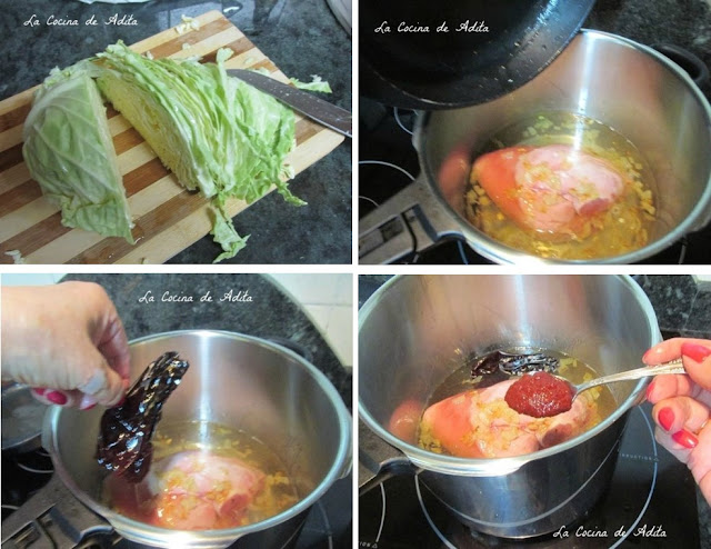 Judías (alubias) con lacón, chorizo y repollo - La Cocina De adita