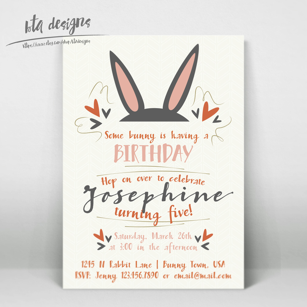 Bunny Birthday Invitations 2