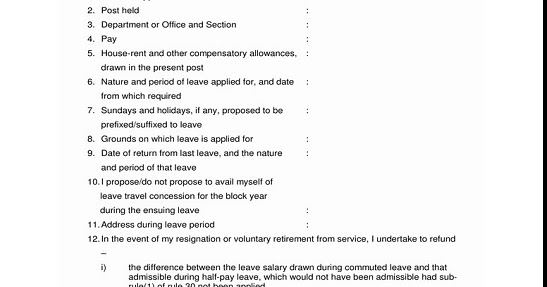 Necessary: EL_ Application form for Leave or Extension of Leave_ Earned ...