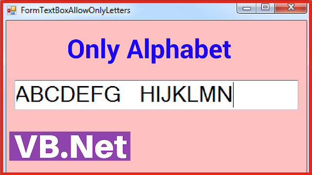 Vb Textbox Allow Only Alphabet C Java Php Programming Source Code