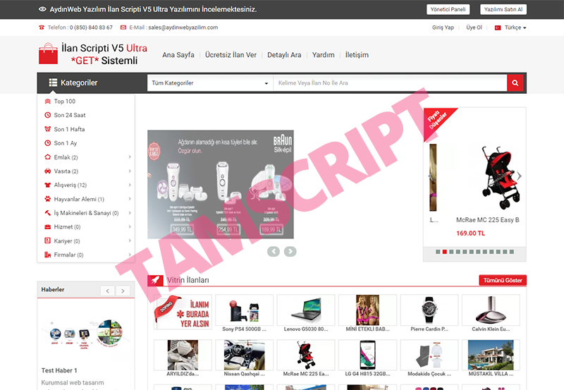 İlan Scripti V5 Ultra - Tam Script - Ücretsiz Scriptler