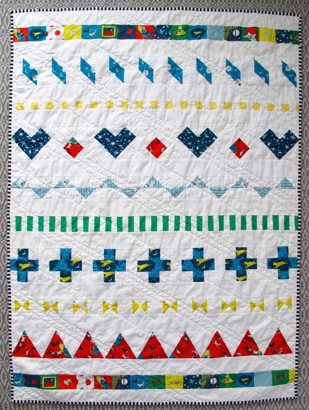 Six White Horses: Fair Isle Baby Quilt