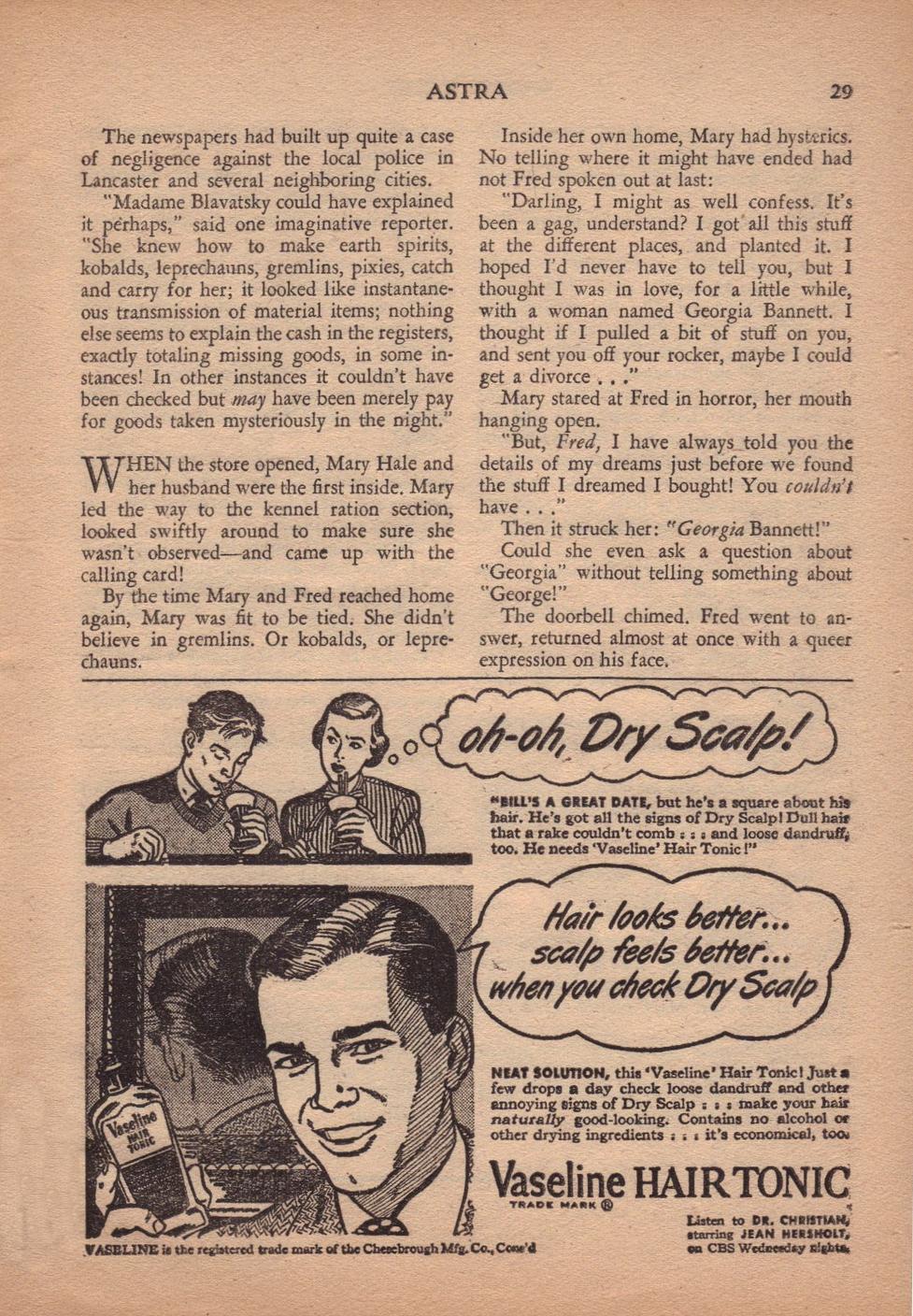 Two-Fisted Tales of True-Life Weird Romance!: Astra by Arthur J. Burks.