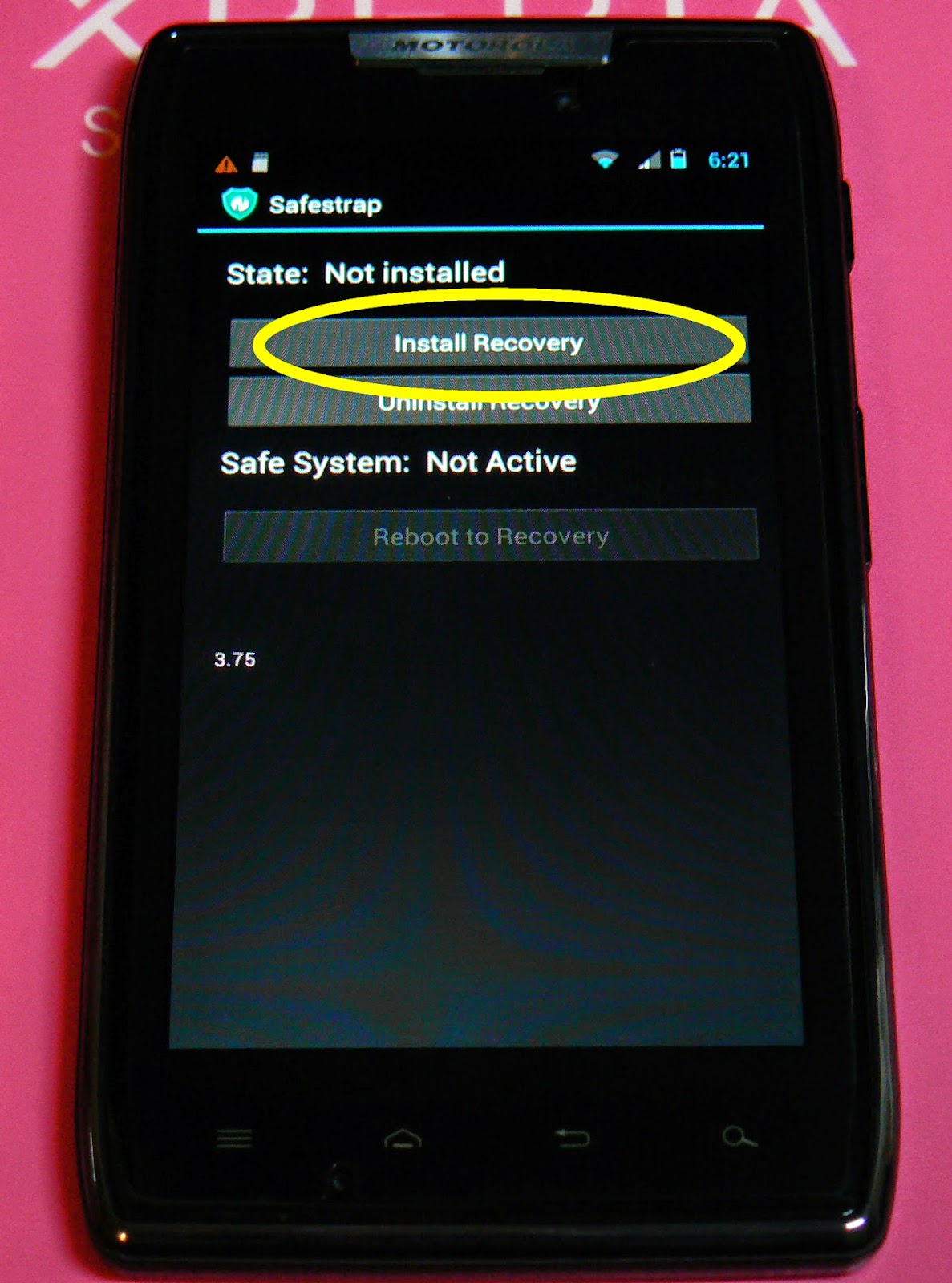 ケータイ・スマートフォン・モバイル: root カスタムリカバリ RAZR IS12M Safestrap BMM 更新 5.0エラー
