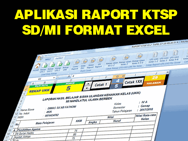 Aplikasi Raport KTSP SD/MI Excel Untuk Semua Kelas