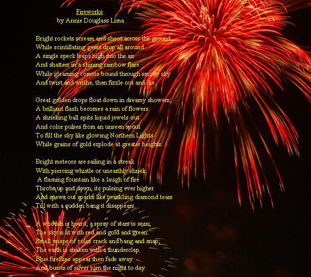 Letters From Annie (Douglass) Lima: Fireworks (a Poem)