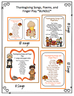 Thanksgiving Songs, Poems and Finger Play *BUNDLE* ~ Preschool Printables