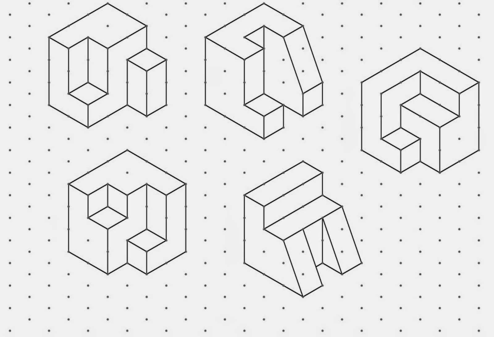 láminas cuarto: figuras isometricas