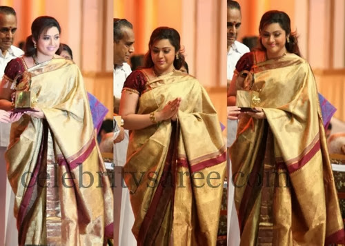 Meena Cream Traditional Saree - Saree Blouse Patterns