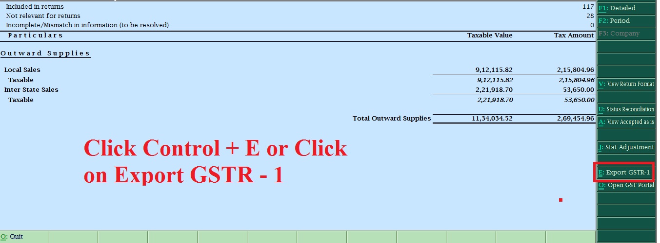 Goodwill Learning World: How to File and Upload the GSTR 1 From Tally Erp 9