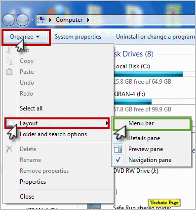 Windows 7 Tools Menu In Windows Explorer - Free Software and Shareware