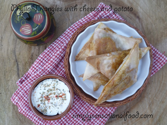 Greek Phyllo triangles with cheese and potato | simply.food