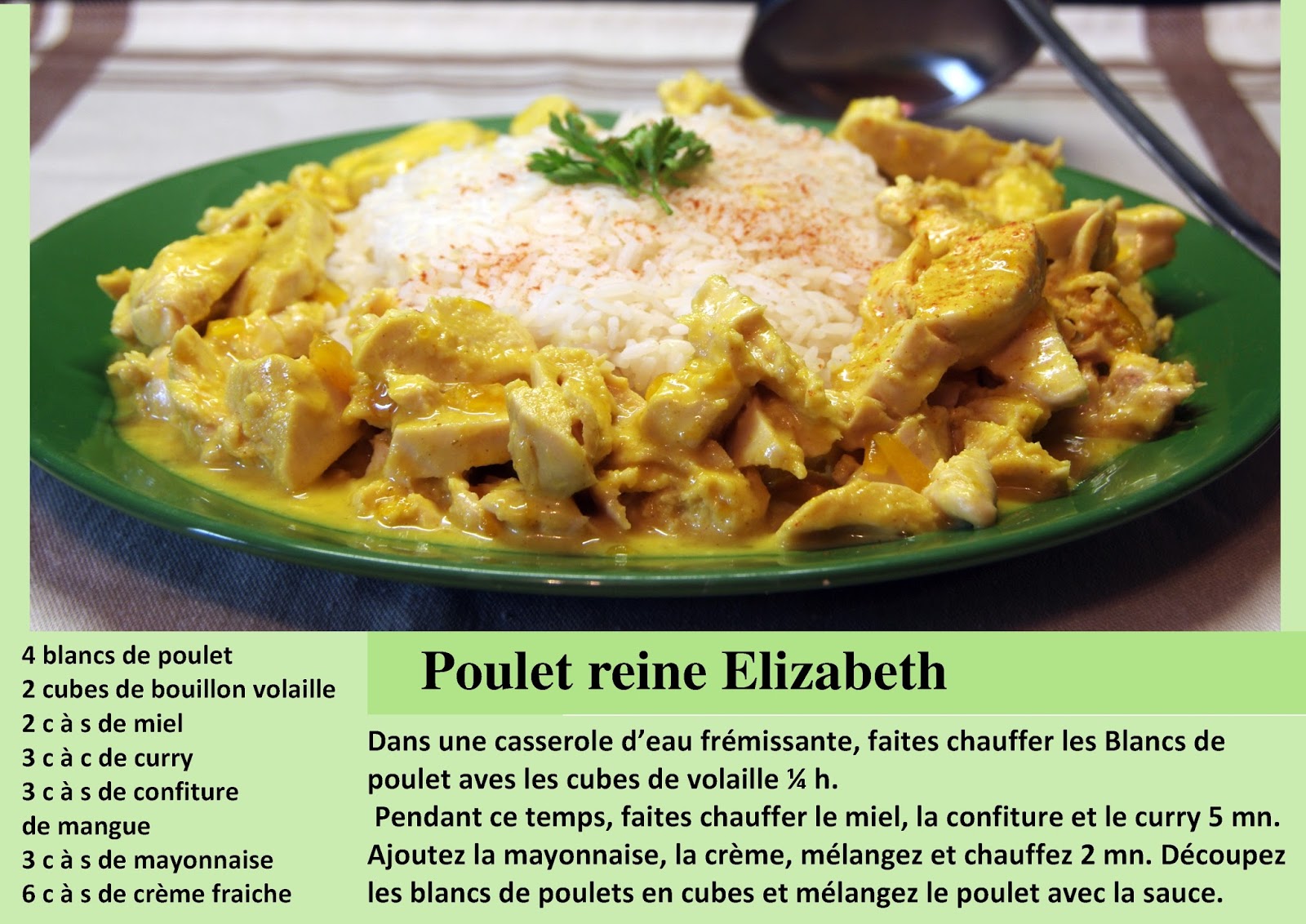 une envie une recette: Poulet reine Elizabeth