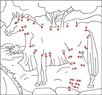 Jocuri pentru copii mari şi mici: Planşe şi fişe de colorat punctate