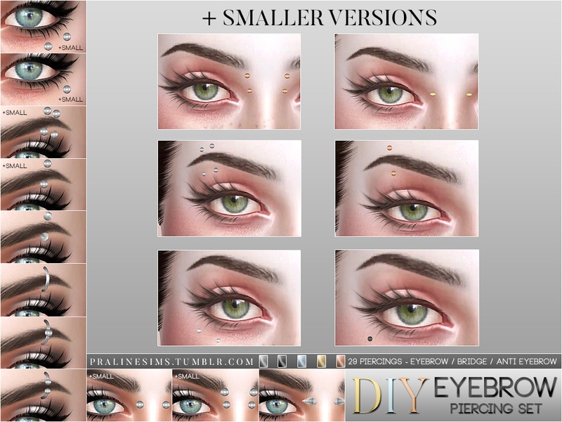 Sims 4 CC's - The Best: Eyebrow Piercing Set by Pralinesims