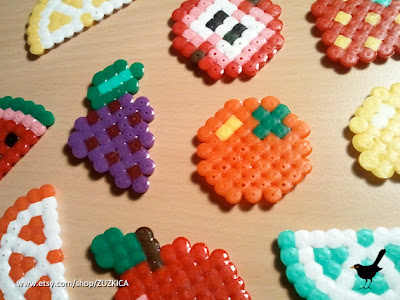 Zuzkica - Handmade Creations: Fruit Magnets made from Hama Beads