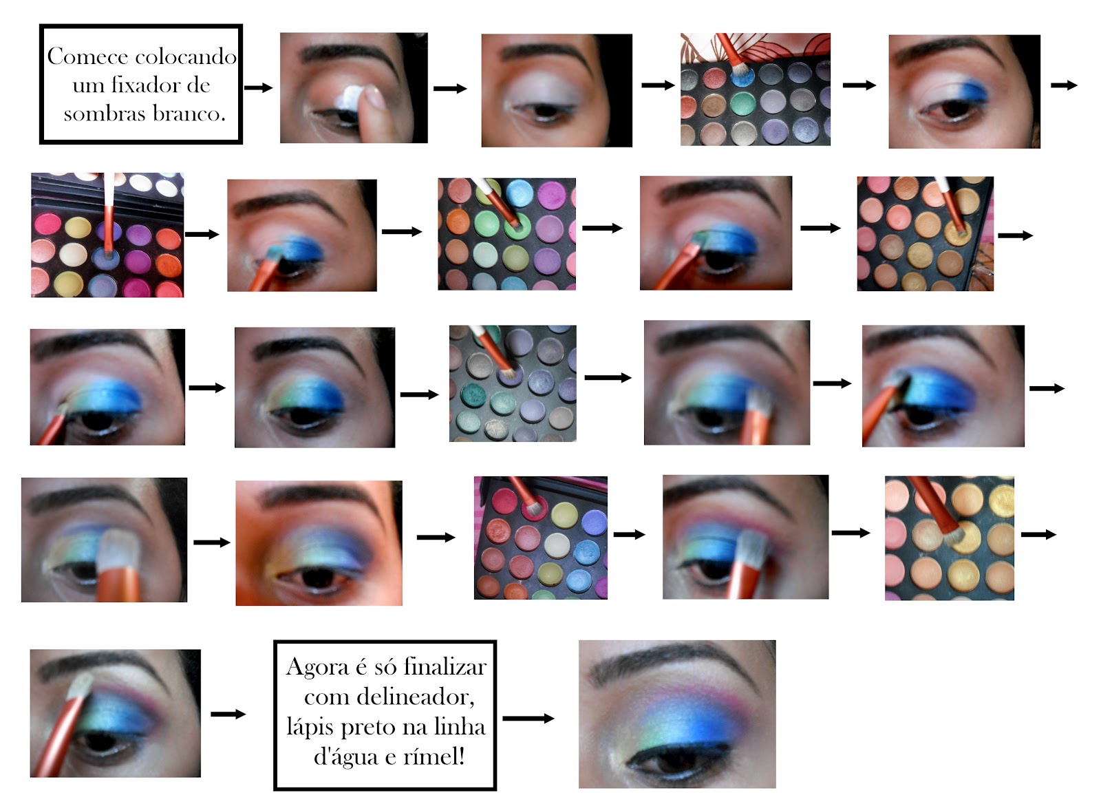 Charme & Gloss: Tutorial: Maquiagem colorida