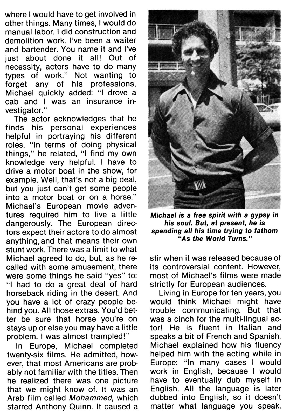 As The World Turns: You Name It And He's Probably Done It - Michael Forest