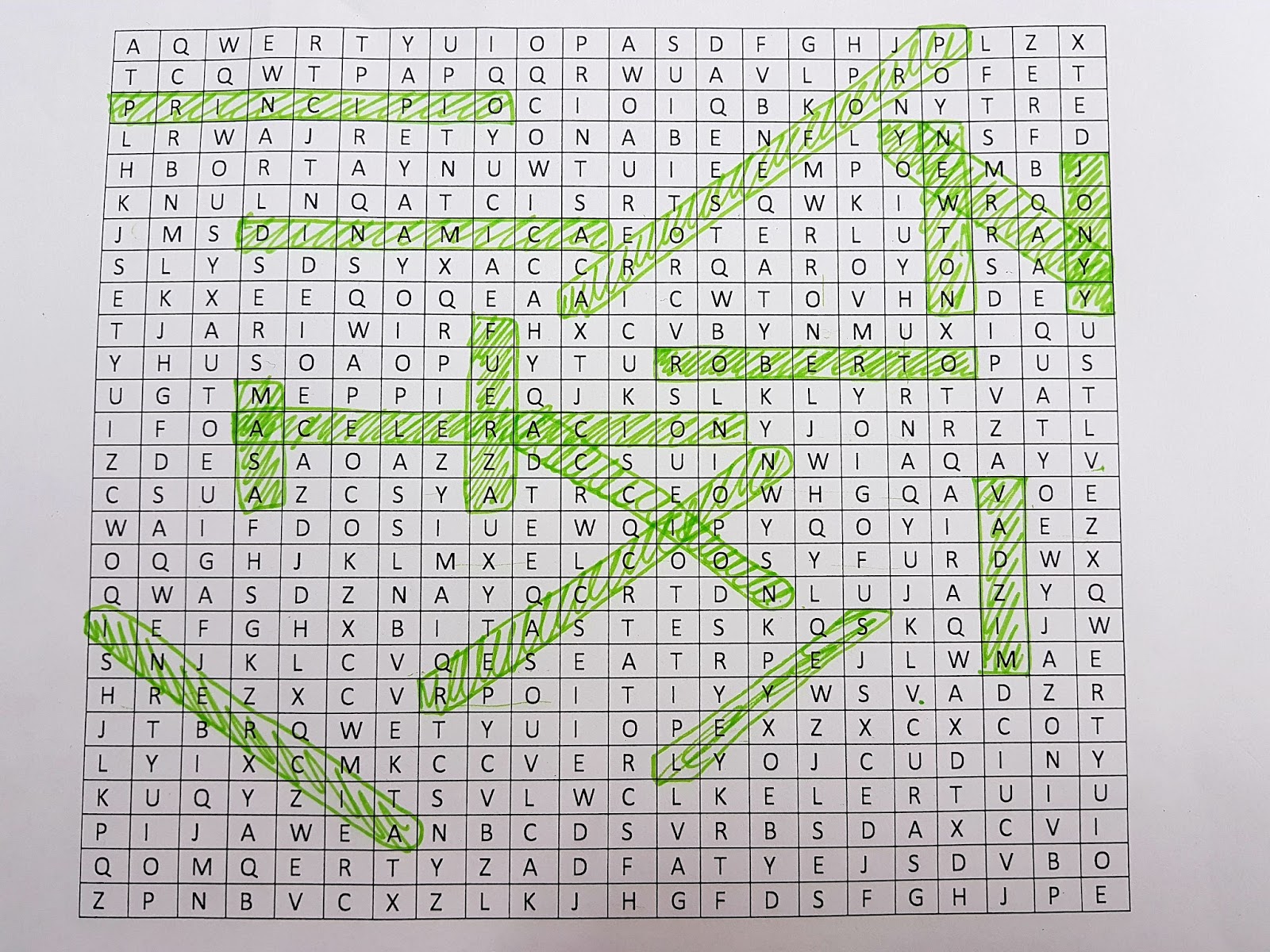 Ana Marín : Sopa de letras de la Dinámica en 3ESO PMARII