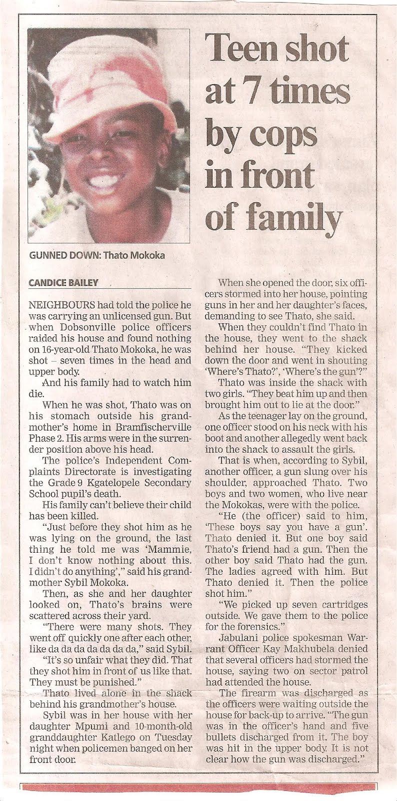 The Crimes of the South African Police Service: February 2012