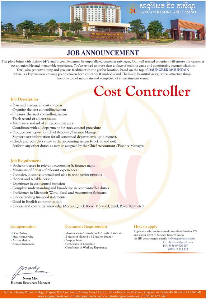 Job Recruitment for Pit Manager , Pit Supervisor and Cost controller