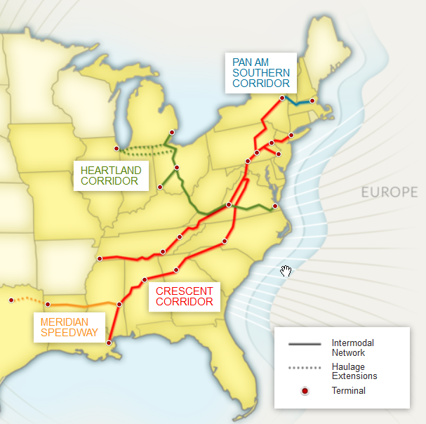 Industrial History: Intermodal and General Traffic Density Map