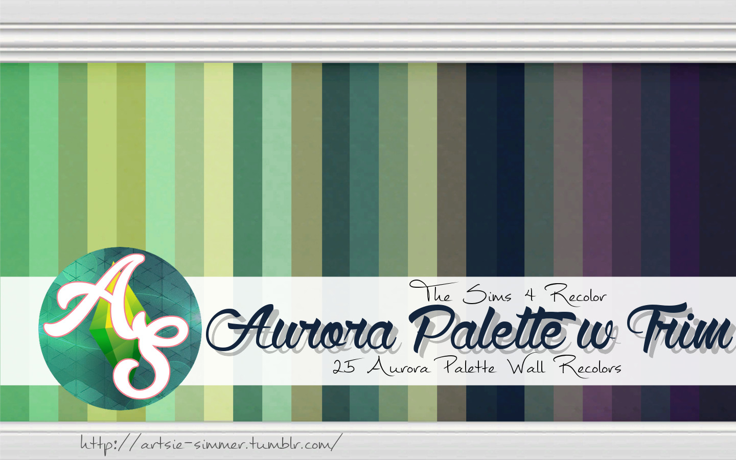 Aurora Palette Walls with White Trim - The Sims 4 | Robinaut