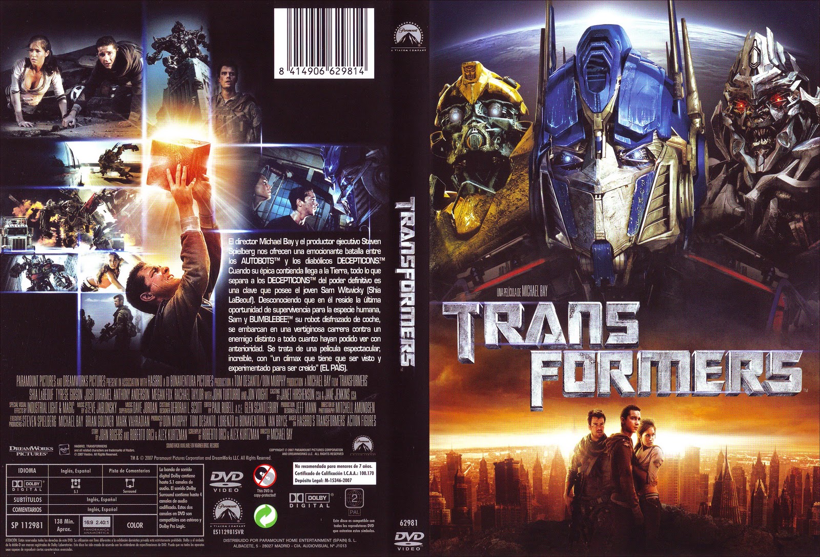 Transformers 1 Dvd Cover at Kevin Carnahan blog