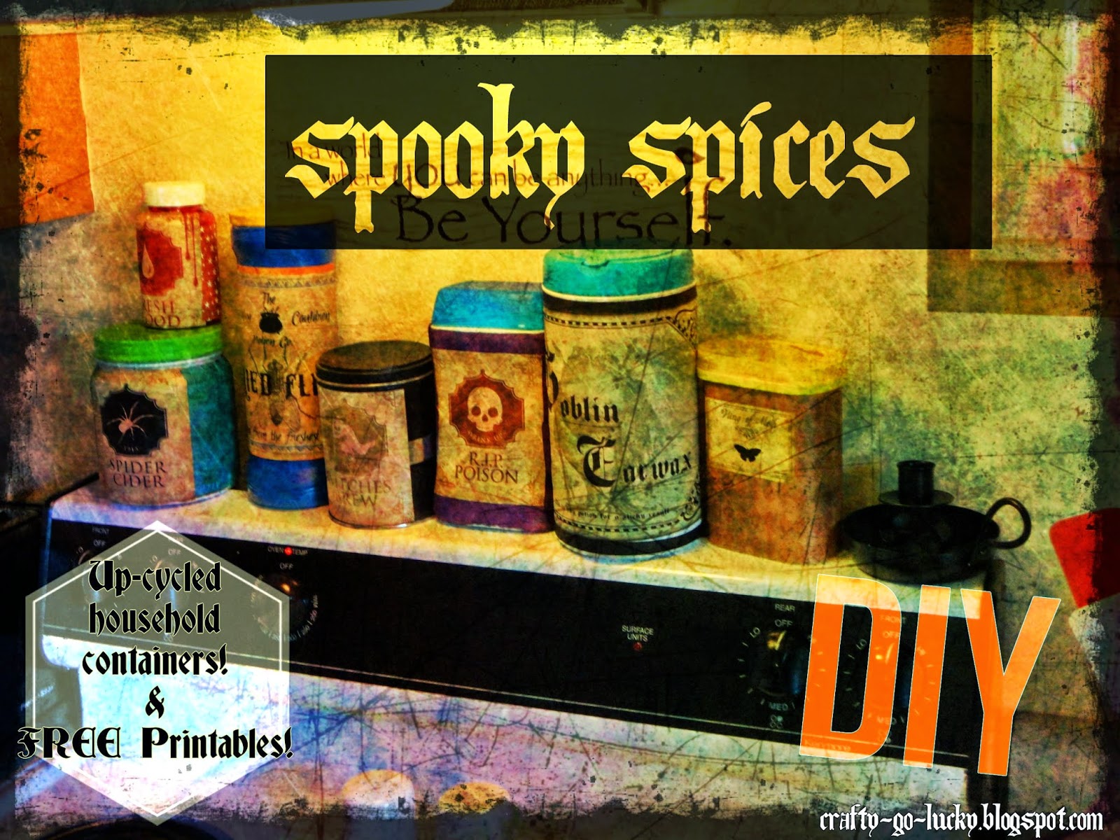 Crafty-Go-Lucky: Spooky Spices { Up-cycled }