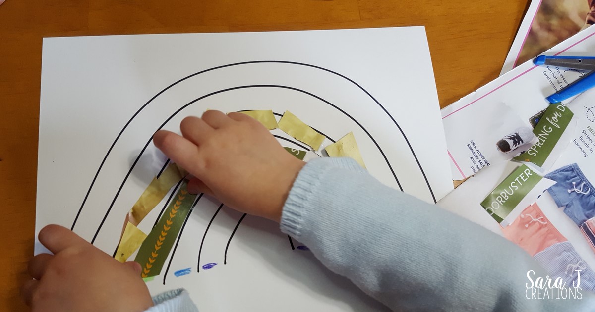 Rainbow Cutting Collage | Sara J Creations