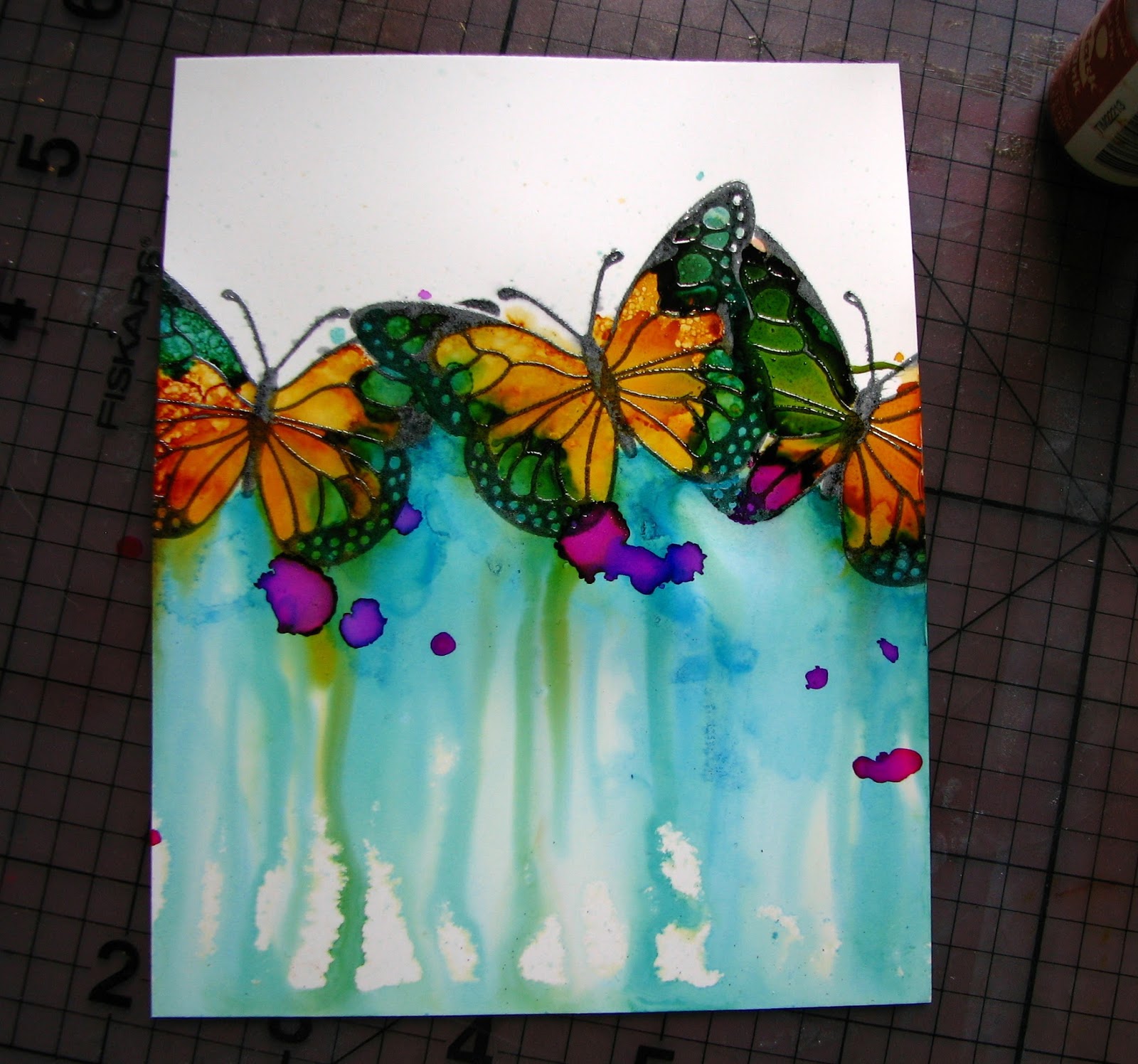 So Suzy Alcohol Ink butterflies