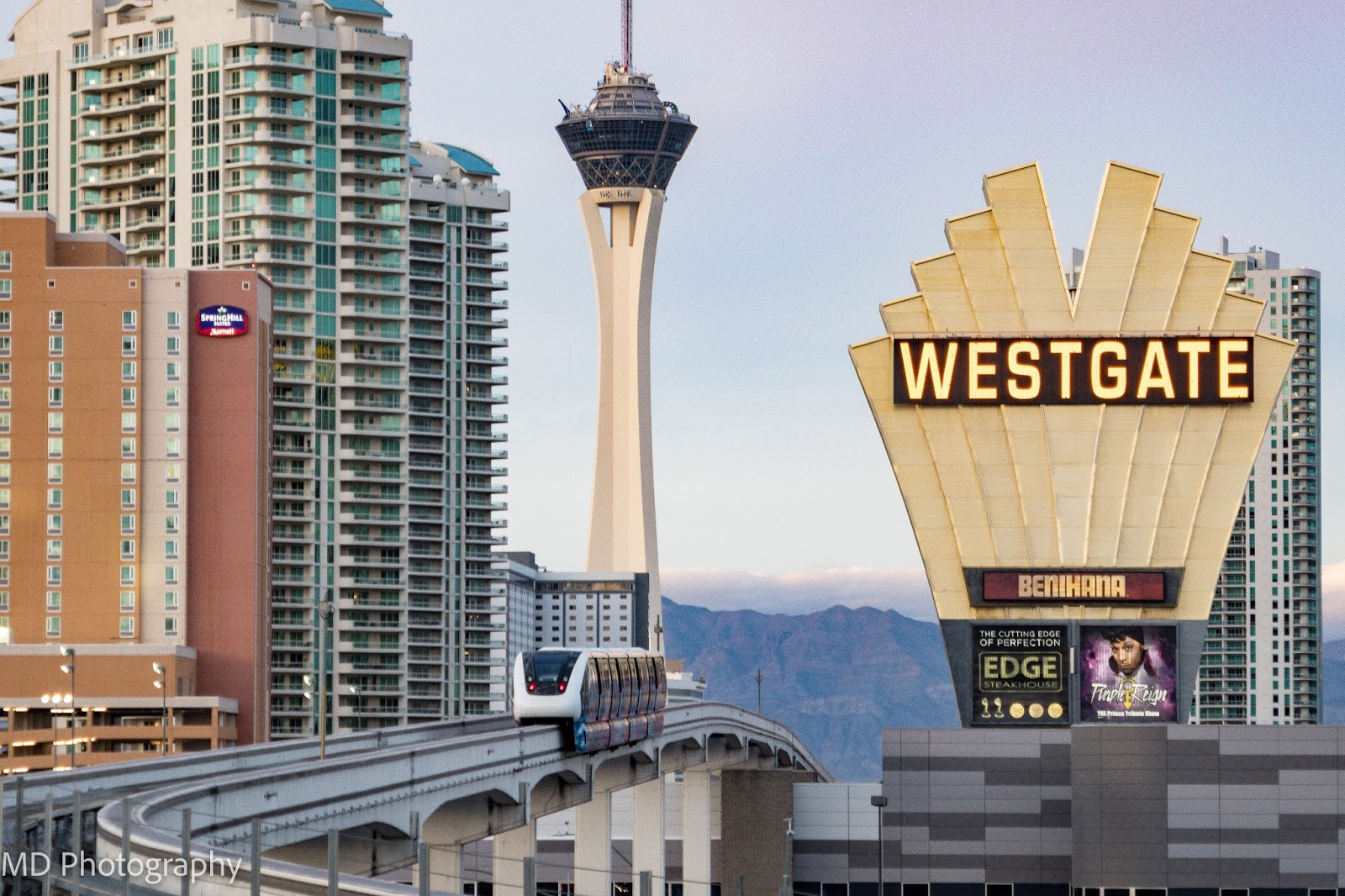 Shot of the Day: Las Vegas Monorail View of Westgate and Stratosphere