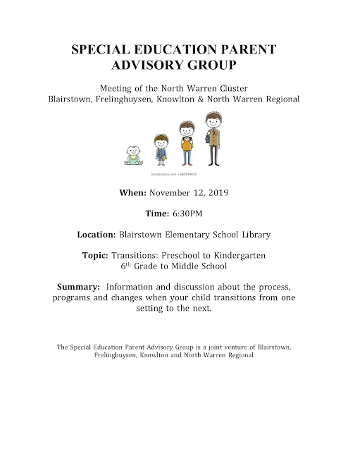 Special Education Parent Advisory Group Meeting - North Warren Regional ...