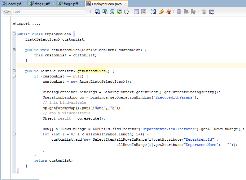 ADF Filter LOV View Object , af:selectOneChoice Programmatically