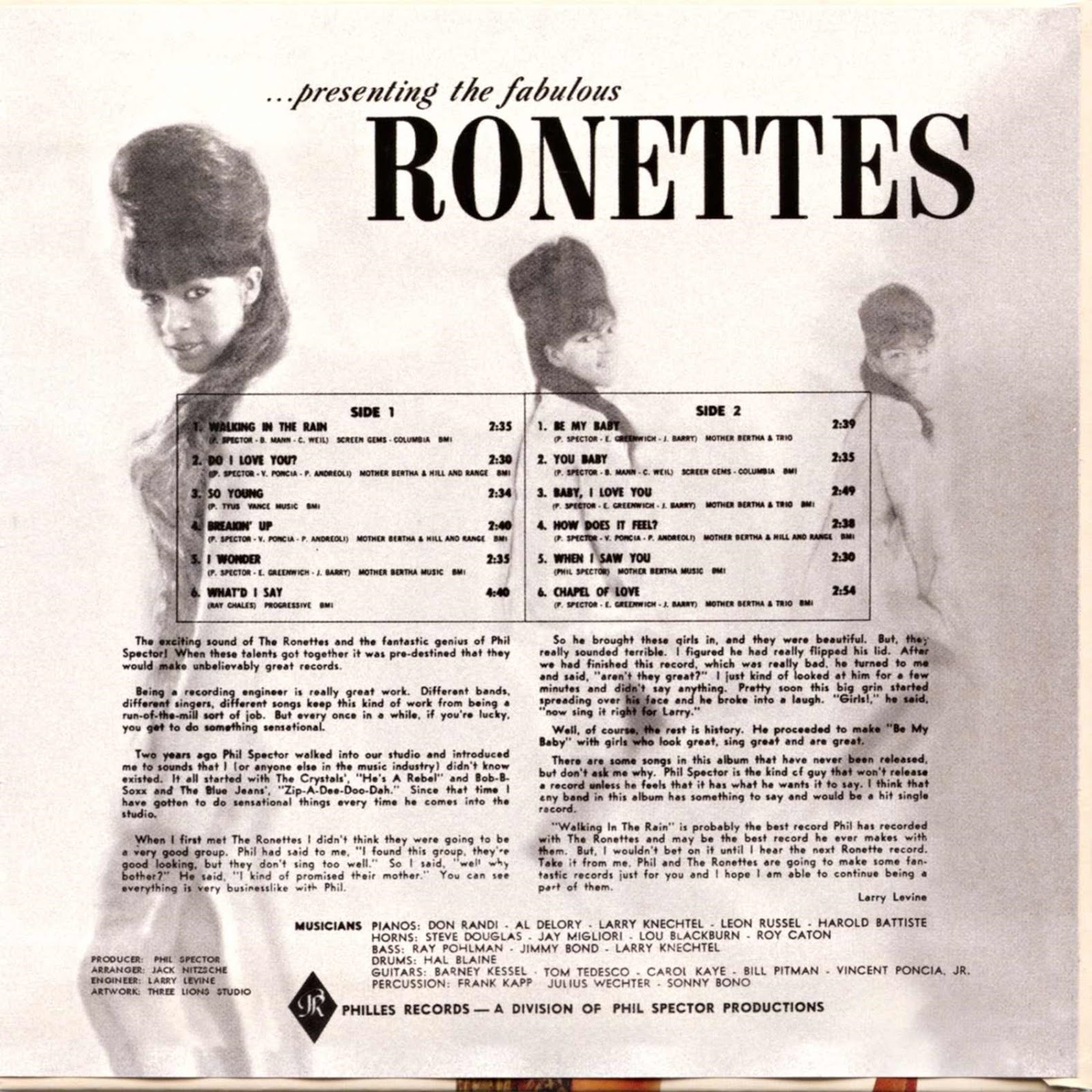 1964 Presenting The Fabulous Ronettes Featuring Veronica - The Ronettes ...