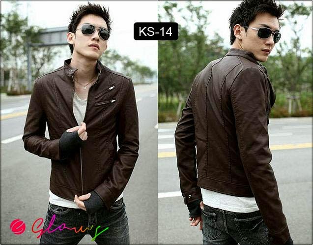 Jual Jaket Kulit Korean Style Cokelat SK14 | Glow's